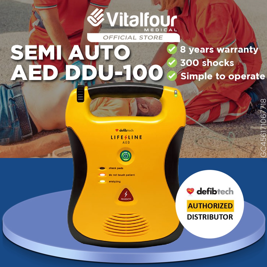 DEFIBTECH Lifeline Semi Auto AED (DDU-100E) With High Capacity Battery ...