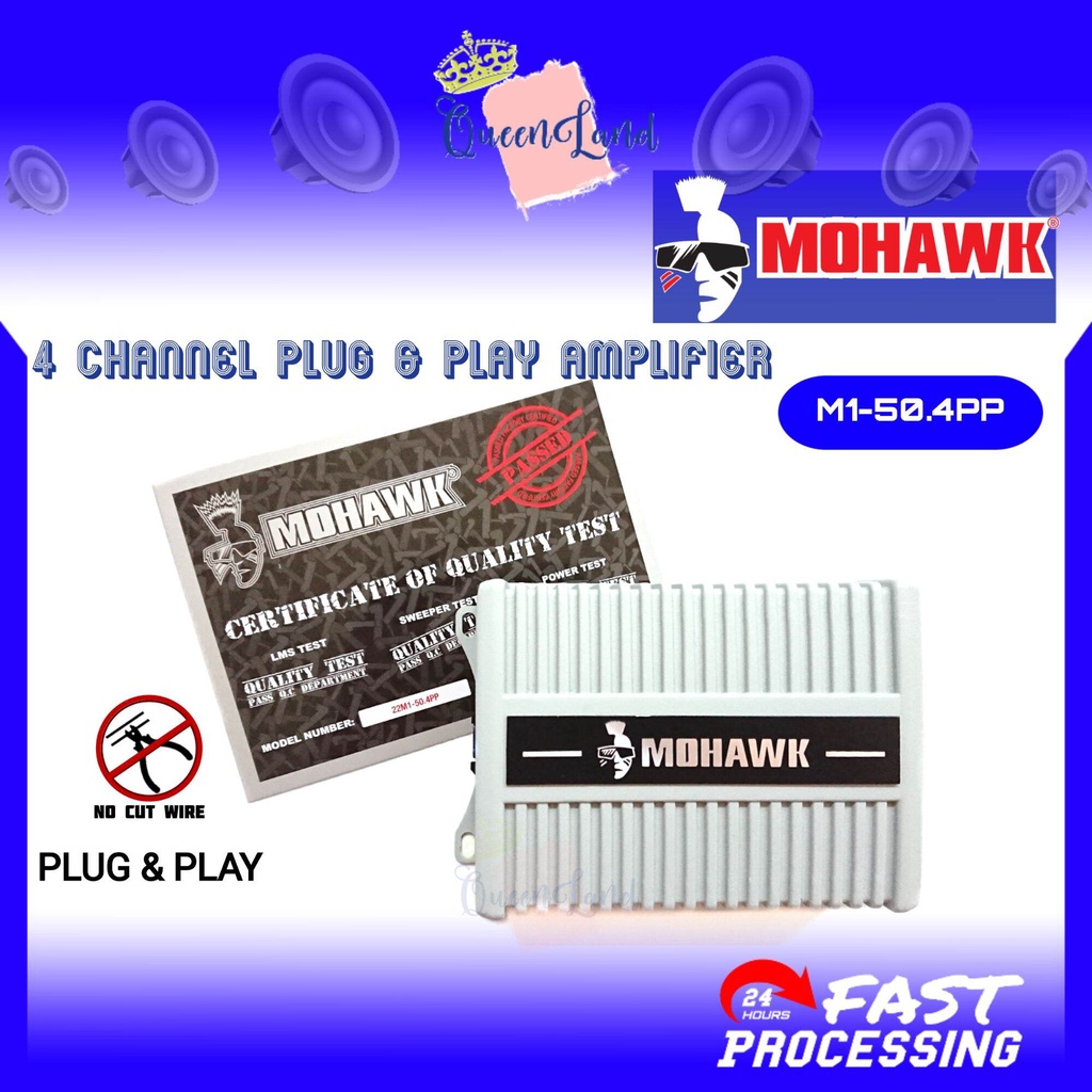 MOHAWK 4 Channel Plug & Play Power Amplifier For Car Android Player ...