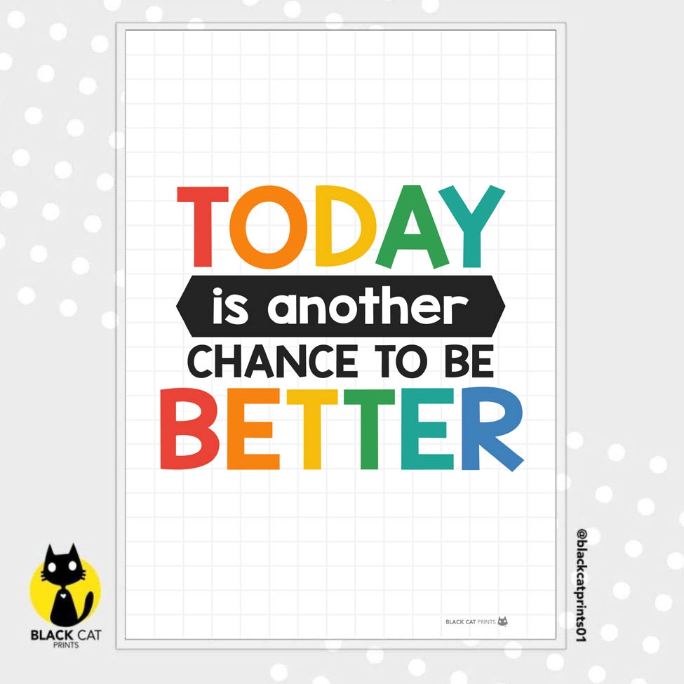 Wall Decor | Today is Another Chance Inspirational Poster (A4 Size ...