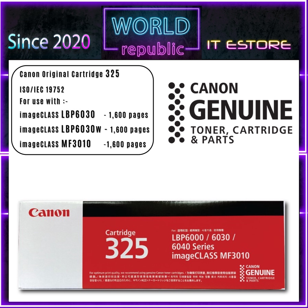 Canon 325 Toner Original - LBP6000 LBP6030 LBP6030w MF3010 LBP-6000 LBP ...