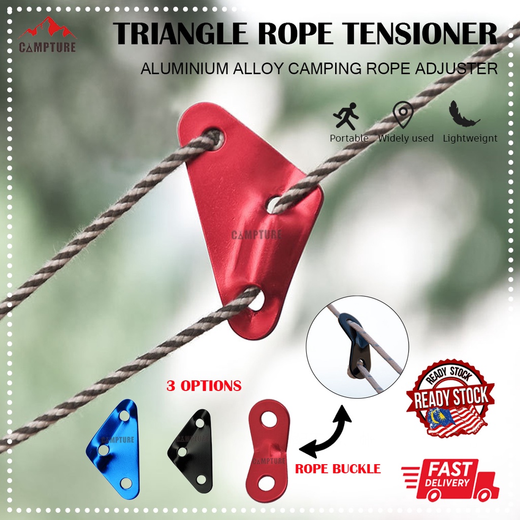 【CAMPTURE】Camping Rope Adjuster Windproof Rope Tensioner Aluminium ...