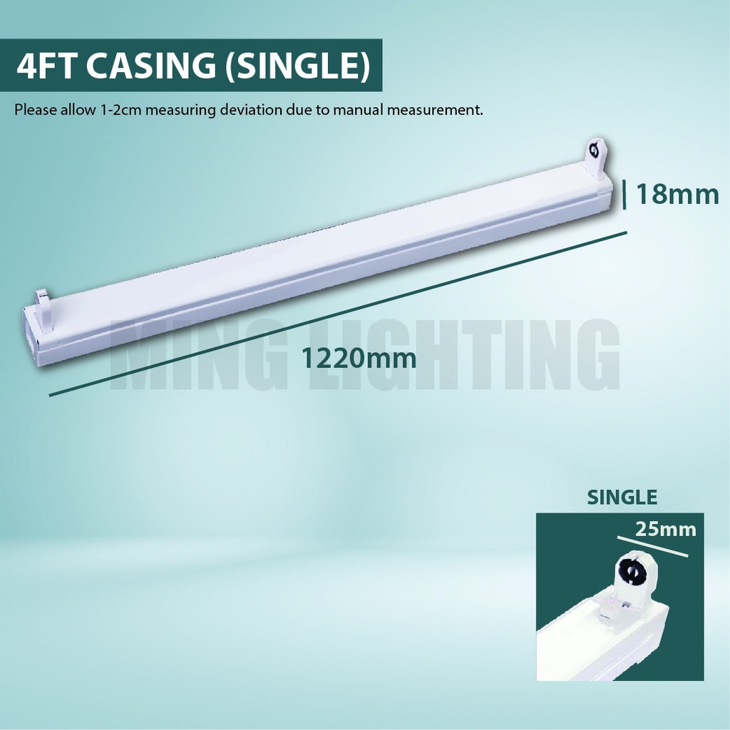 LED T8 Casing 2FT 4FT Kalimantang Single Double Fitting Light Tube ...