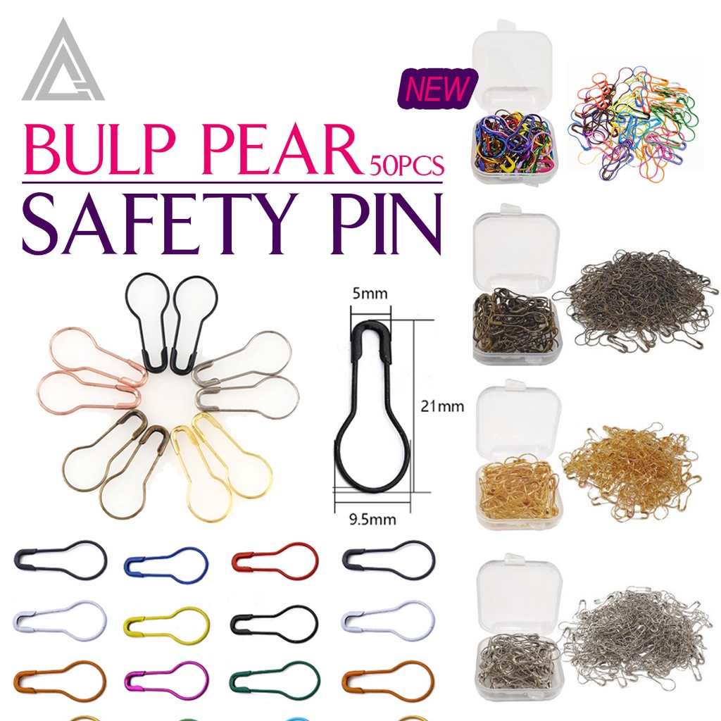 50pcs BULP PEAR SAFETY PIN FOR HIJAB NAD TUDUNG SCARF | Shopee Malaysia
