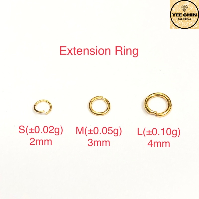 Yee Chin Emas 916 Extension Ring Extand Chain/ Tambah Tangkai | Shopee ...