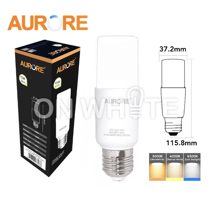AURORE LED Stick 10W E27 Bulb 3000K / 4000K / 6500K - WarmWhite-Daylight > REPLACE PHILIPS ...