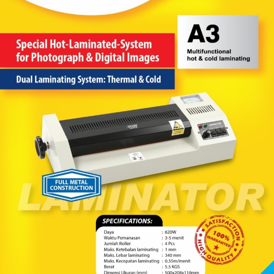 MESIN Secure Instant Laminating Machine II Laminating Machine A3 ...