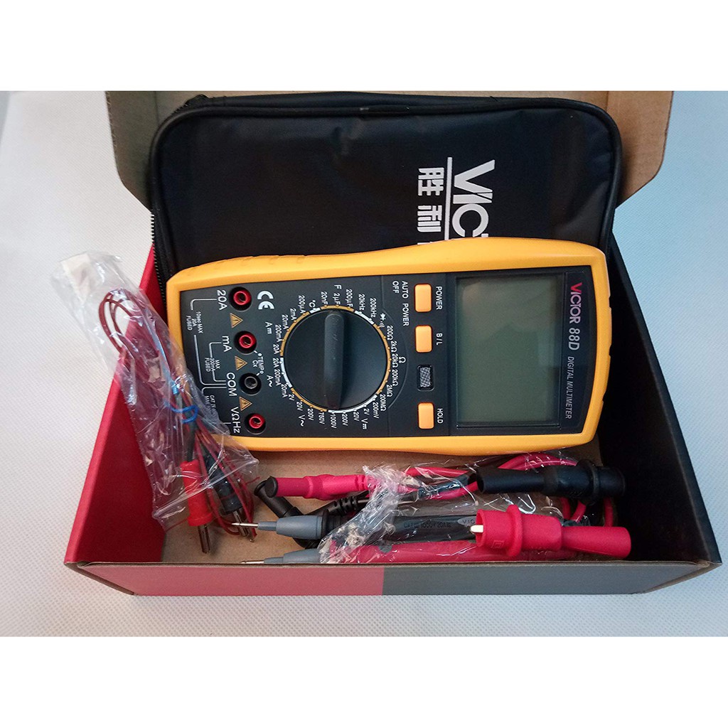 VICTOR LCD Pocket Digital Multimeter 88D 1000V 20A 200MΩ 2000uF 1MHz ...