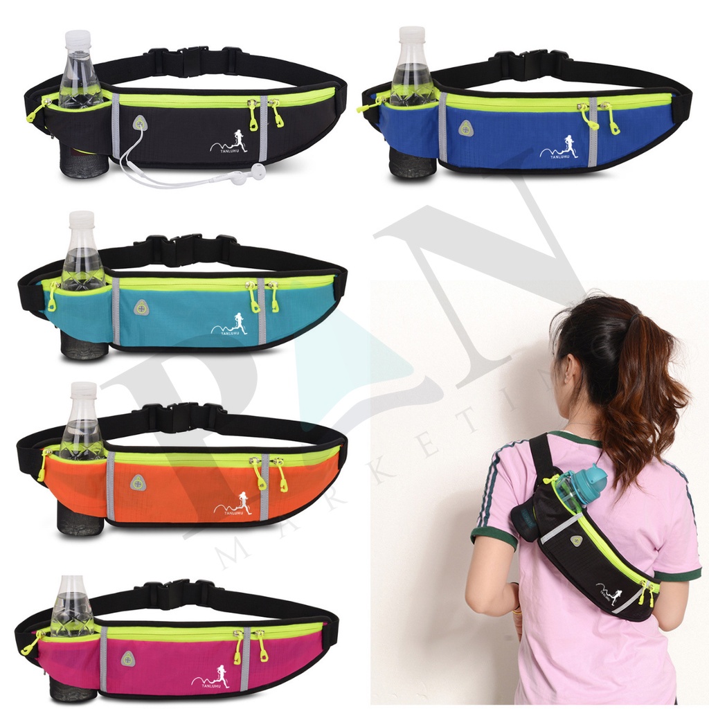 Running Waist Bag Waterproof Earpiece Hole Jogging Cycling Hiking Beg ...