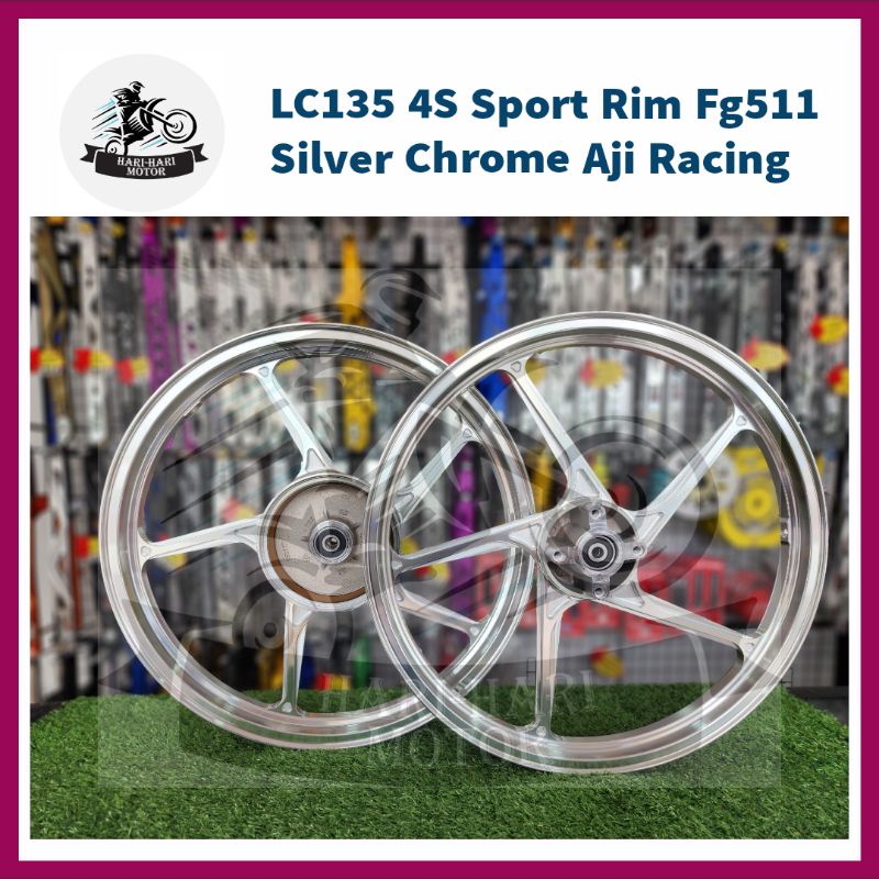 LC135 4S 🔥 Aji Racing 🔥 Sport Rim FG511 SP Silver Chrome 1.60 1.85 | Shopee Malaysia