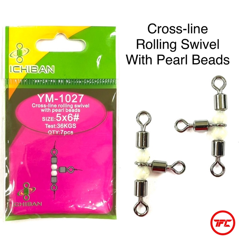 ICHIBAN Cross-Line Rolling Swivel With Pearl Beads YM-1027 T Swivel ...