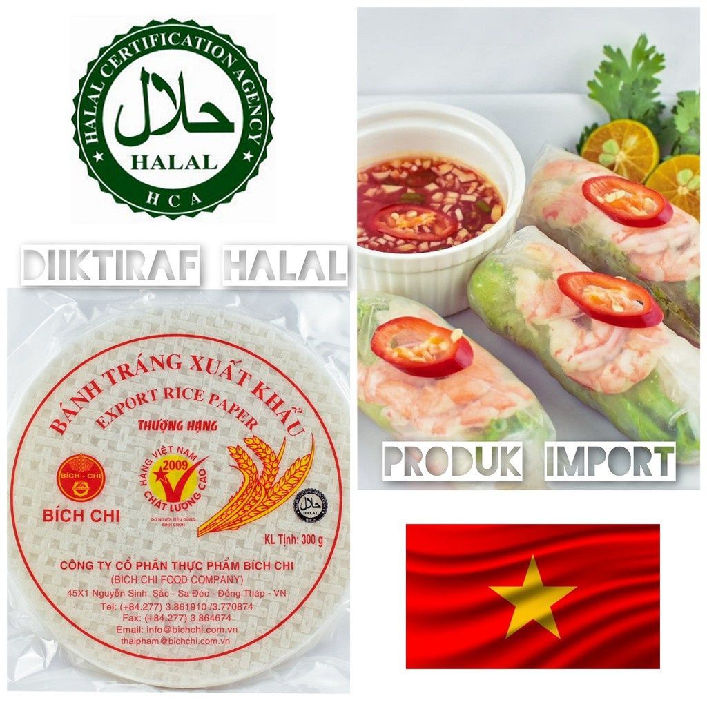 (300g) Vietnamese Rice Paper SAIZ BESAR 22cm | Spring Rolls | Kulit ...