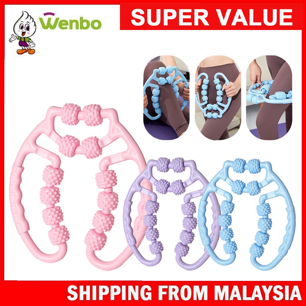 Wenbo Penggelek Urutan Kaki Yoga Exercise 12 Wheels Massage Roller ...