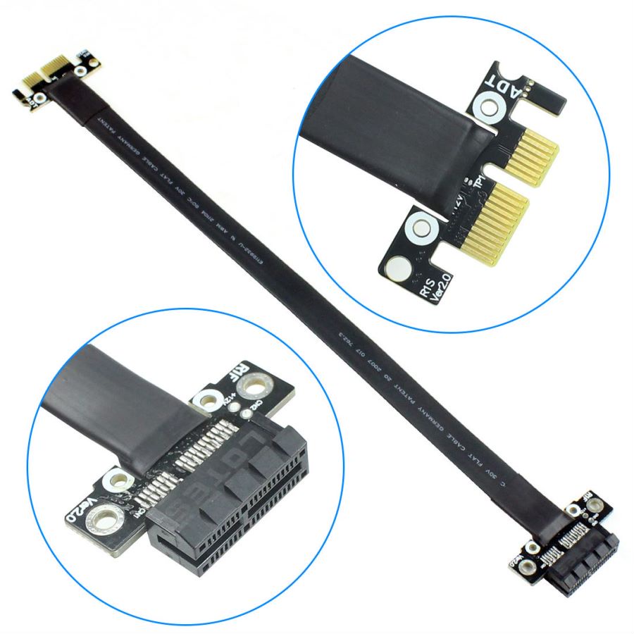 Riser Cable PCI Express PCIe Gen3.0 x1 x16 Graphics Card Ribbon ...