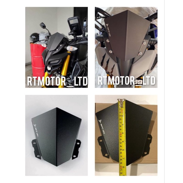 YAMAHA MT15 WINDSCREEN / WINDSHIELD / VISOR MATT BLACK CNC ALLOY STEEL ...