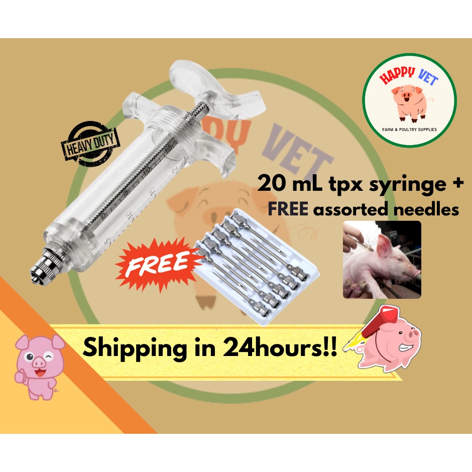 20 mL Fiberglass Syringe + 12pcs Assorted Stainless Needles Heavy Duty ...