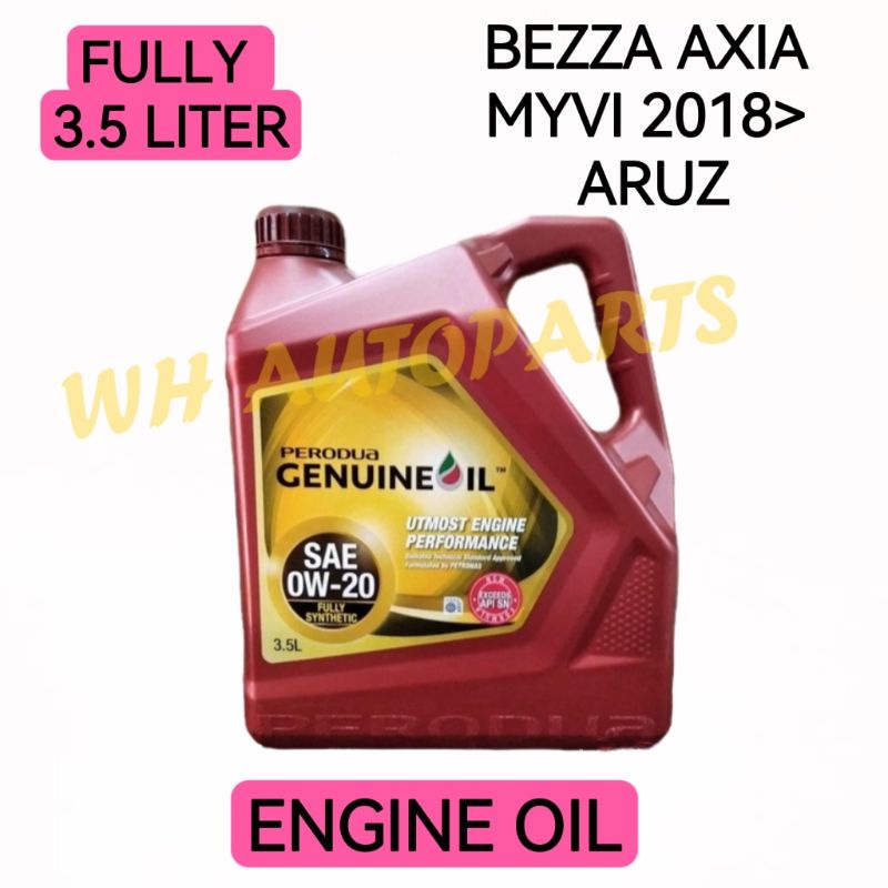 100% ORIGINAL PERODUA 0W20 0W-20 (3.5L) FULLY SYNTHETIC ENGINE OIL ...