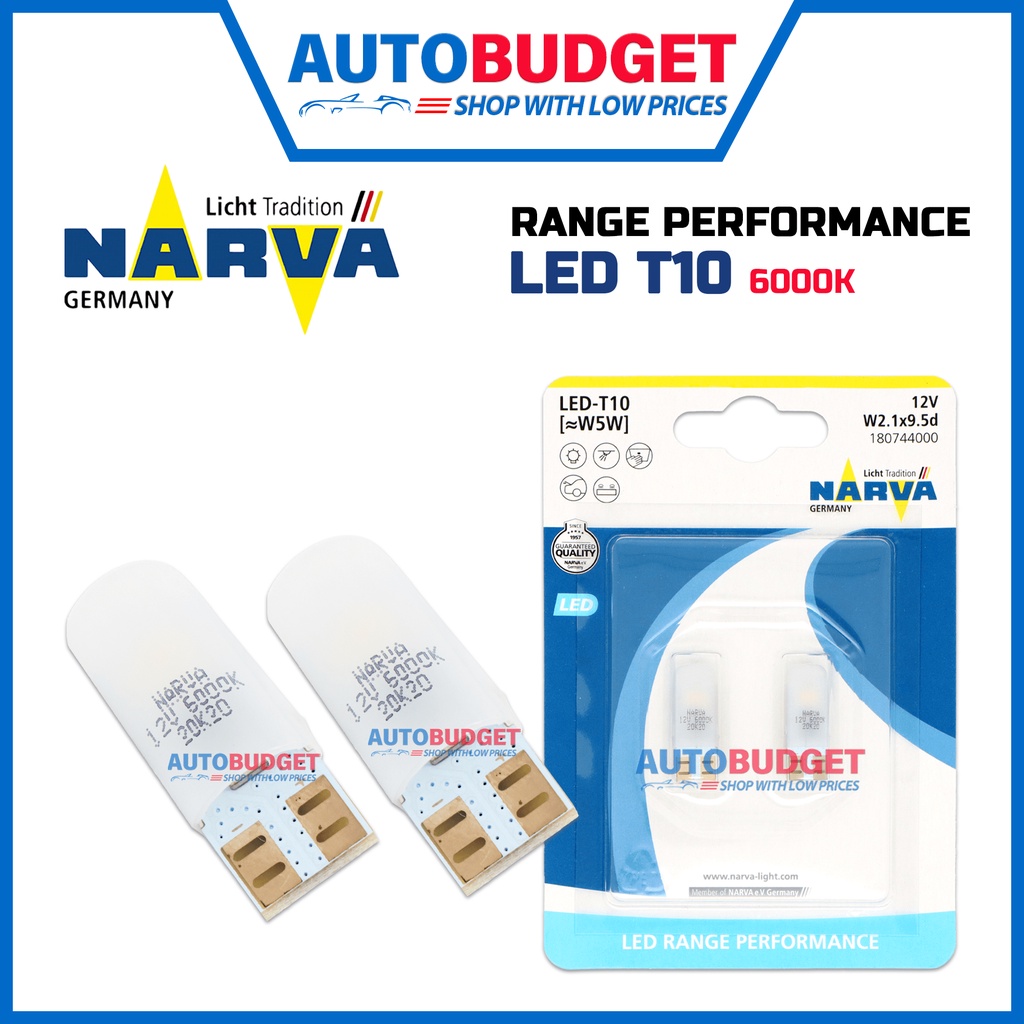 NARVA Range Performance LED T10 W5W LED Bulb 12V 6000K (White) NARVA ...