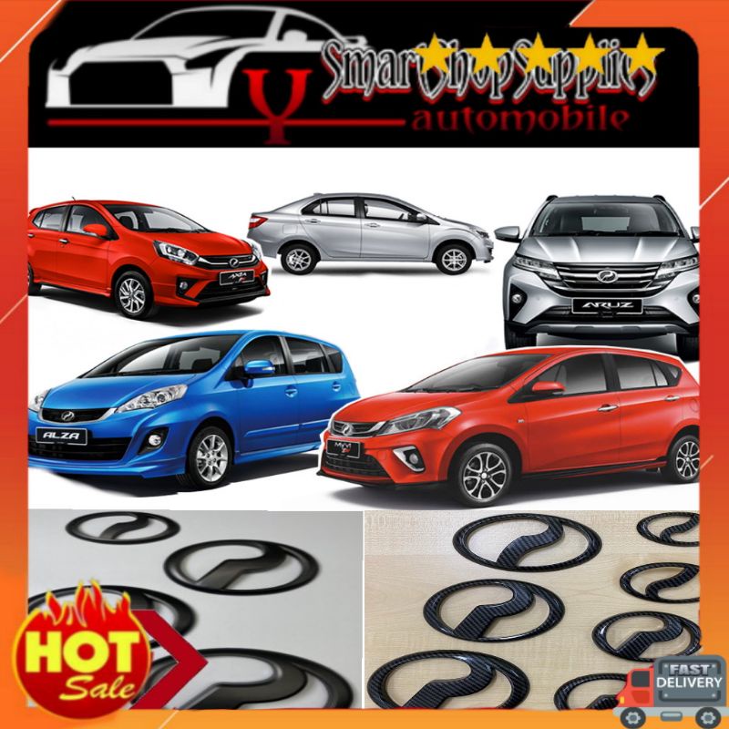 PERODUA Front Rear Logo Emblem Black Matt Carbon | Shopee Malaysia