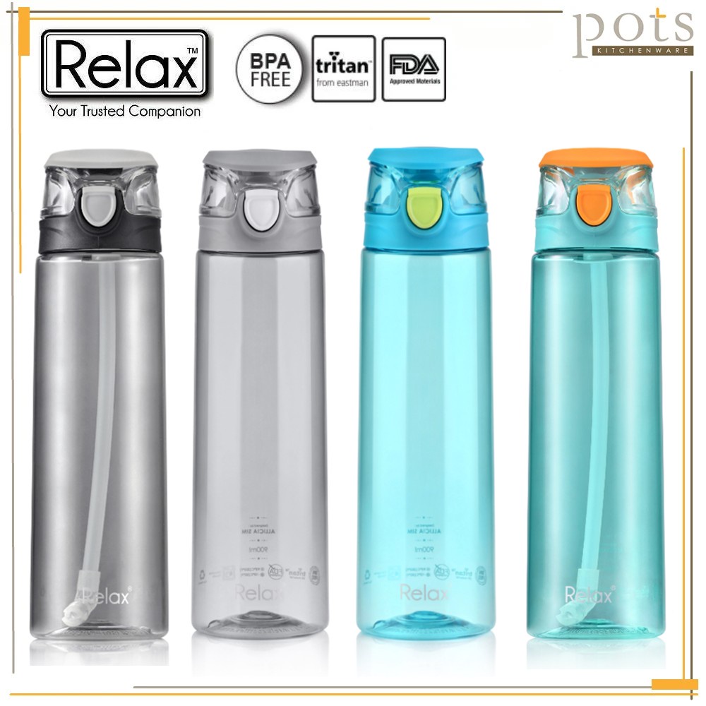 900ML Relax Tritan BPA Free Push Button Lid Water Bottle Tumbler Botol Air BPA Free 水罐 - D7809 ...