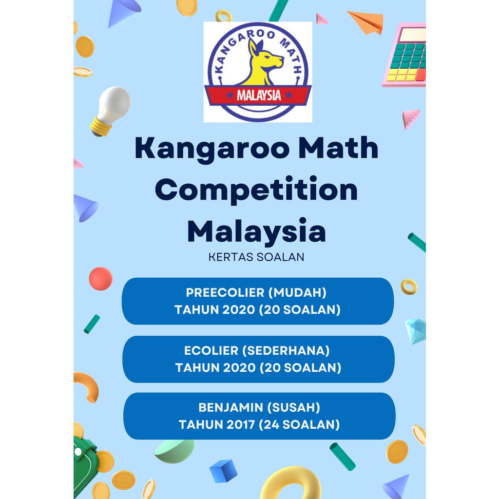 Kangaroo Math | PreEcolier Ecolier Benjamin | fail pdf | ada skema jawapan | Shopee Malaysia