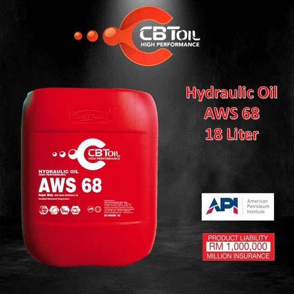 CBT OIL - AWS68 18L Hydraulic Oil High Performance Super Moly Anti Wear AWS-68 Minyak Hidraulik ...