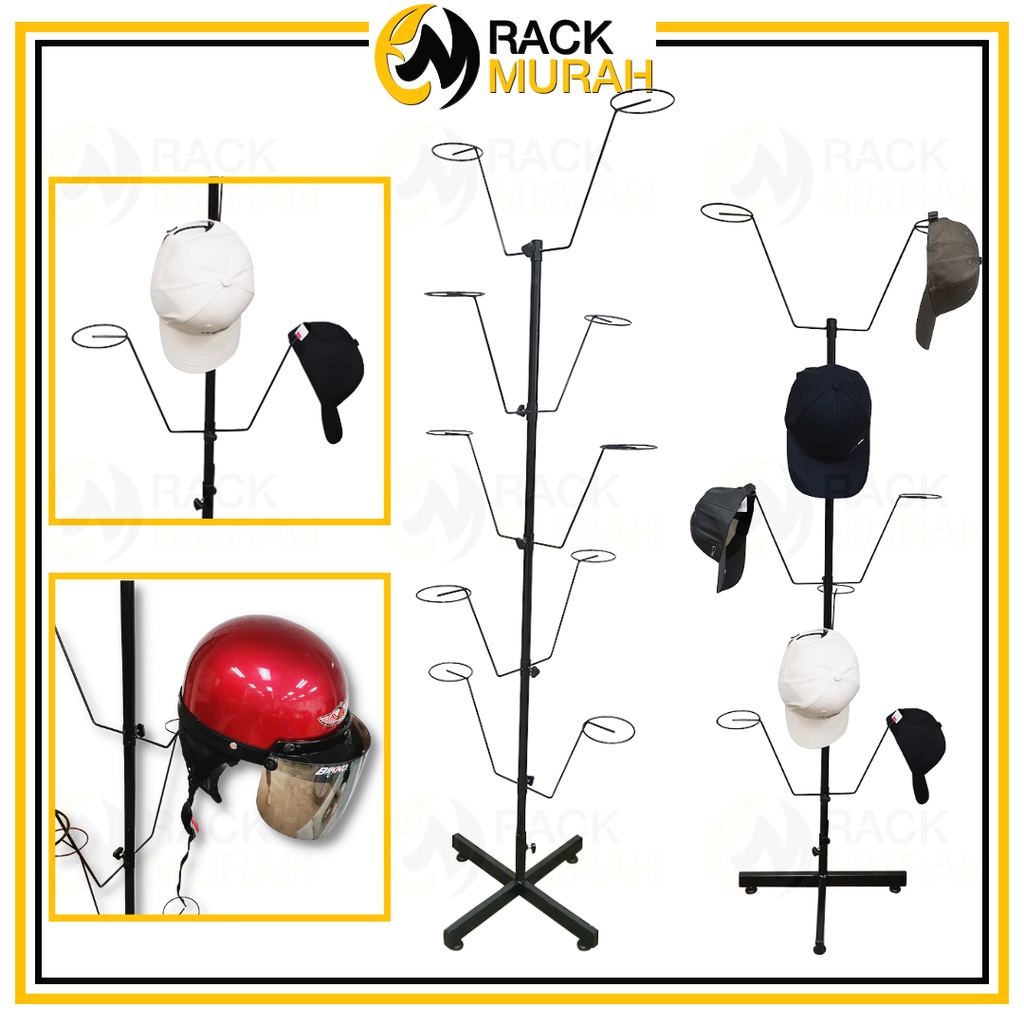 RAK BESI GANTUNG BARANG / 5 TIERS ADJUSTABLE HEIGHT DISPLAY RACK STAND ...