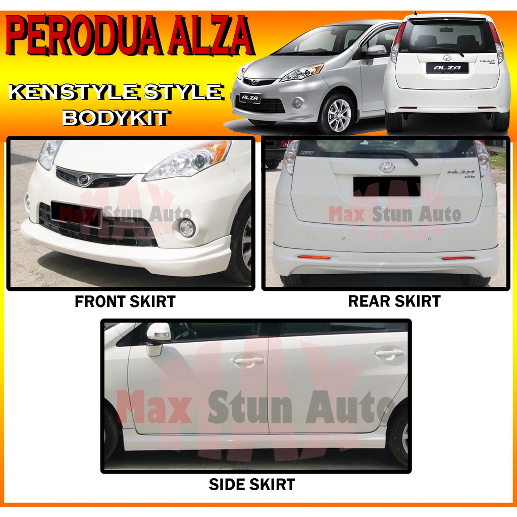 PERODUA ALZA 2010-2013 KENSTYLE FULLSET BODYKIT (KENSTYLE) SKIRT LIP FOR ALZA FRONT SKIRT SIDE ...
