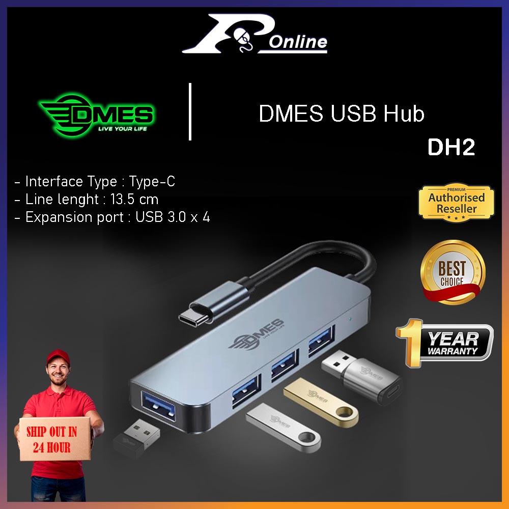 DMES DH2 Type-C 4-1 Multi Function Adapter with Expansion Port USB 3.0 x4 | Shopee Malaysia