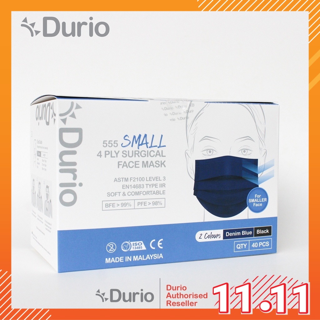 [Durio Authorised Reseller] Durio 555 SMALL 4 Ply Surgical Face Mask ...