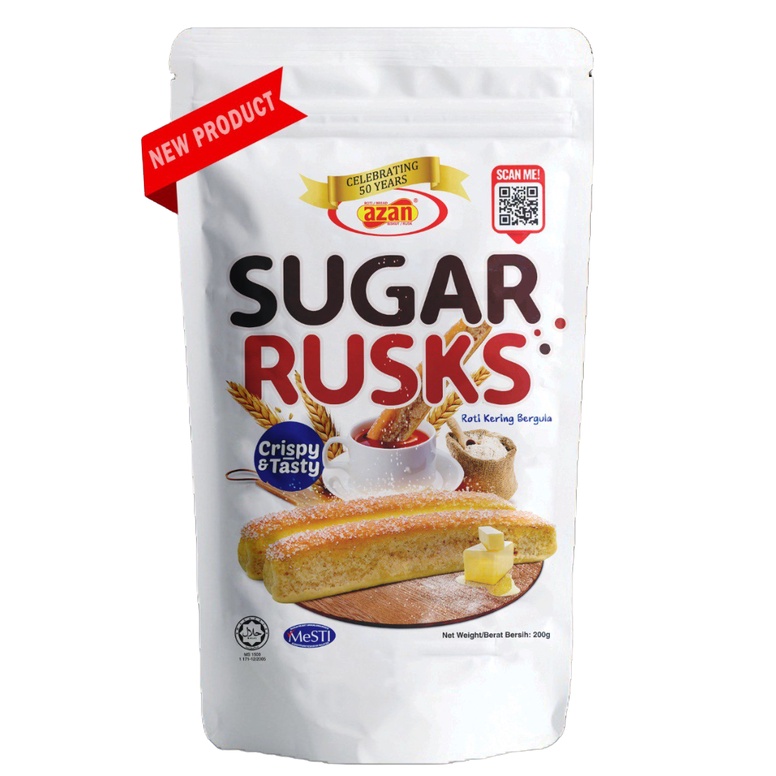 AZAN BISKUT PANJANG / LONG RUSK ~ ORIGINAL (150GM) / SUGAR RUSK (200GM ...
