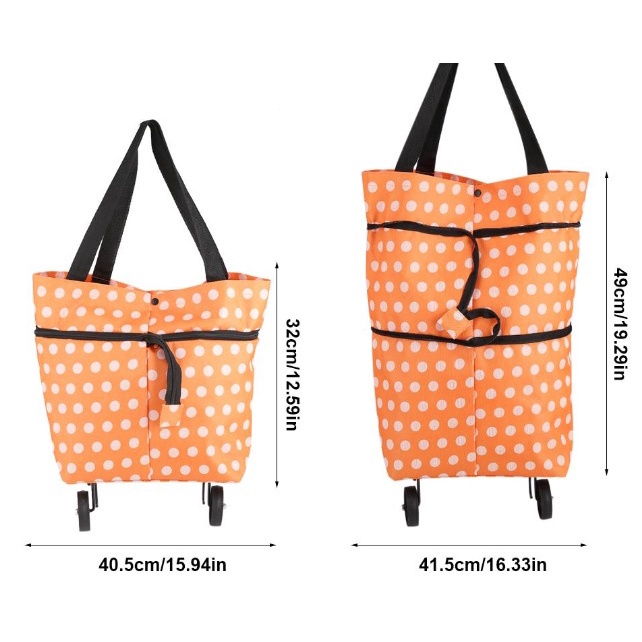 Trolley Bag Portable Multi-Function Foldable Tote Shopping Bag Reusable ...