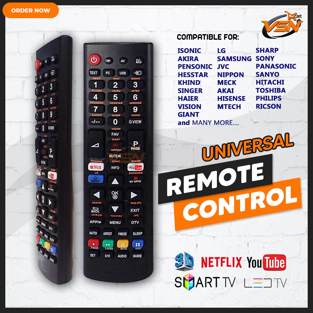 Universal SMART TV LCD LED TV NETFLIX YOUTUBE REMOTE CONTROL RM-L1376M L1376M CRC707V REMOTE ...
