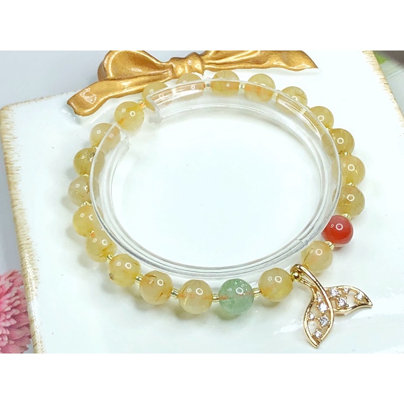 Gelang Tangan Kristal Natural Crystal Golden Rutilated Quartz Fish Tail ...
