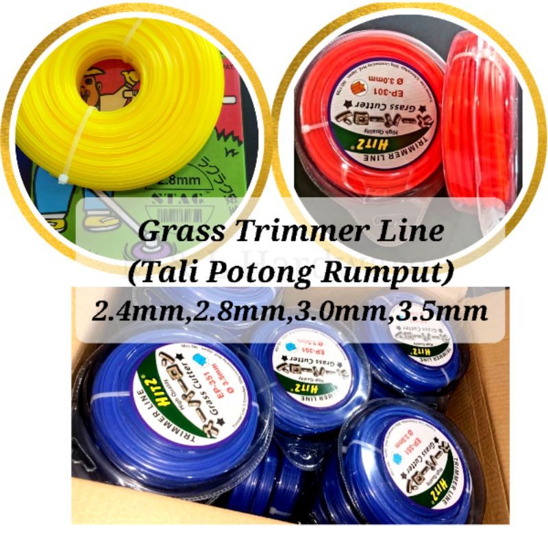 Tali Potong Rumput, Grass Cutter Nylon Trimmer Line Square 2.4mm 2.8mm 3.0mm 3.5mm | Shopee Malaysia