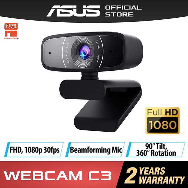 Asus Webcam C3 (Sharp FHD 1920 x 1080 with Dual Mic Beamforming ...