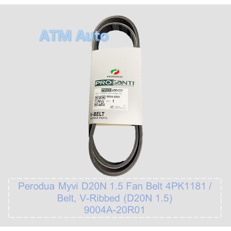 Perodua Myvi D20N 1.5 Fan Belt 4PK1181/ Proganti Belt, V-Ribbed (Myvi ...