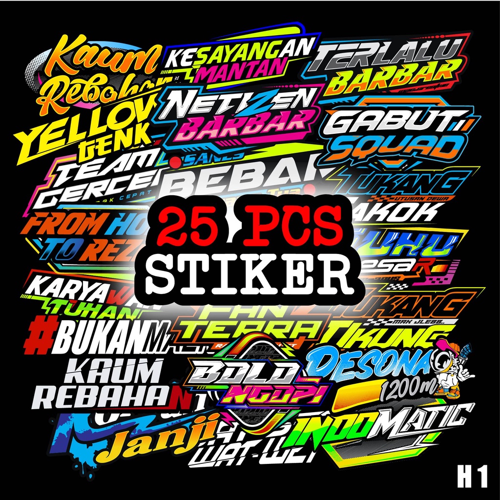 Viral WORDS RACING STICKERS - CONTENTS 25 PCS - CODE H1 | Shopee Malaysia