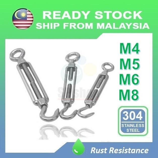 Turnbuckle Stainless Steel 304 Eye & Hook Turnbuckle for Wire Rope ...