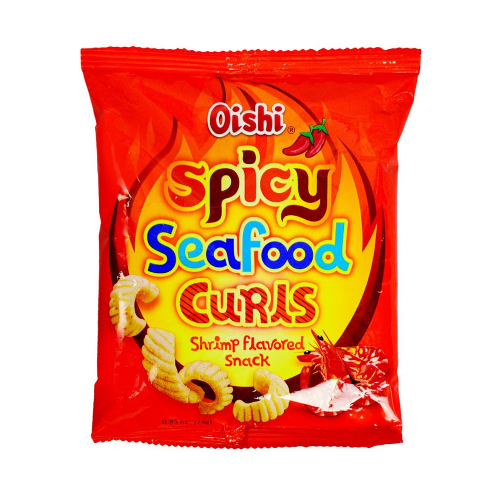 Oishi Spicy Seafood Curls Shrimp Flavored Snack 24g | Shopee Malaysia