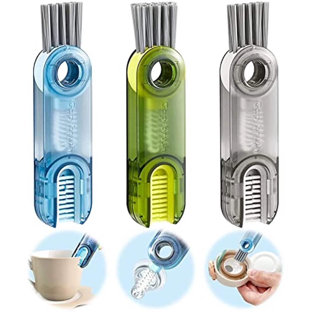 3 In 1 Multifunctional Rotatable Cup Brush Cup Lid Detail Cleaning ...