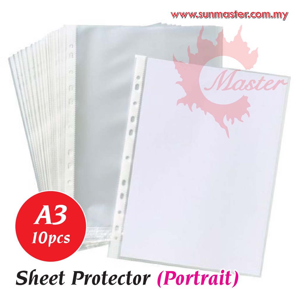 A3 11 Hole Sheet Protector (10pcs) | A3 Sheet Protector Refill (P ...