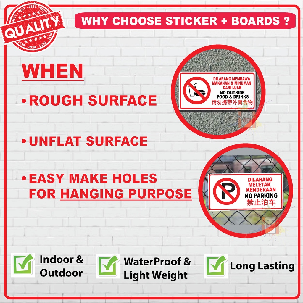 Staff Only, Pekerja Sahaja PVC Sign Sticker + Board | Shopee Malaysia