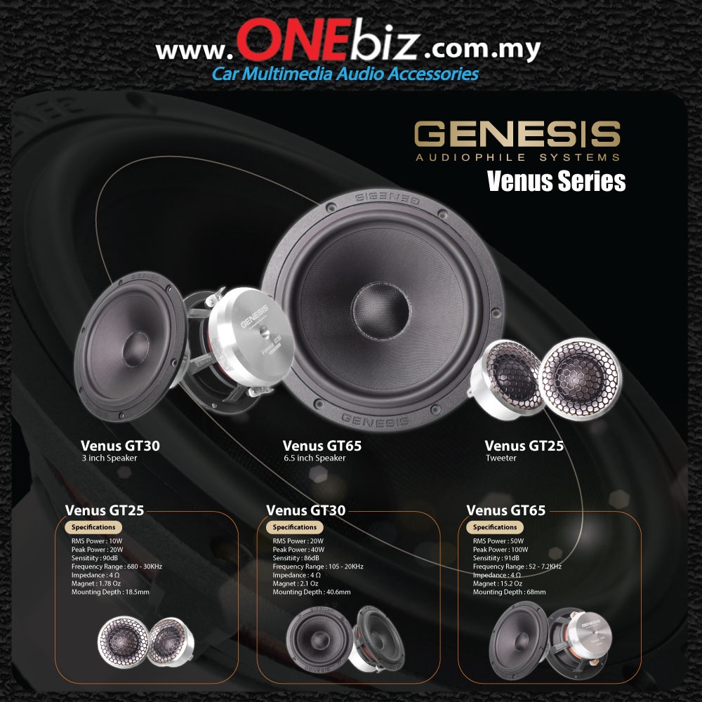𝐆𝐞𝐧𝐞𝐬𝐢𝐬 𝐕𝐞𝐧𝐮𝐬 𝐒𝐞𝐫𝐢𝐞𝐬 Hi-End SQ 3-Way system - Venus GT65 Venus GT30 Venus GT25 | Shopee Malaysia
