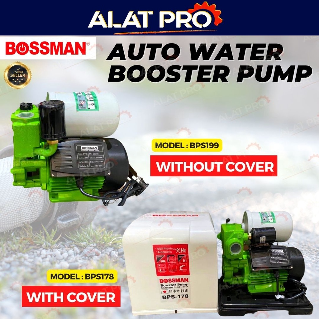 BOSSMAN 370W/0.5HP Automatic Water Booster Pump 1"x1" BPS178 & BPS199 ...