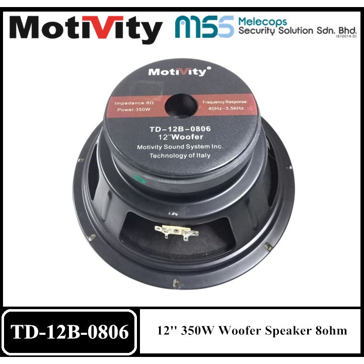 MOTIVITY TD-12B-0806 12'' 350W Woofer Speaker 8ohm (1 Unit) | Shopee ...