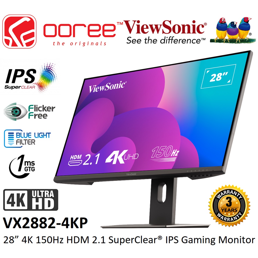 VIEWSONIC 28” VX2882-4KP LED 4K ULTRA HD 3840x2160P @150HZ SUPER CLEAR ...