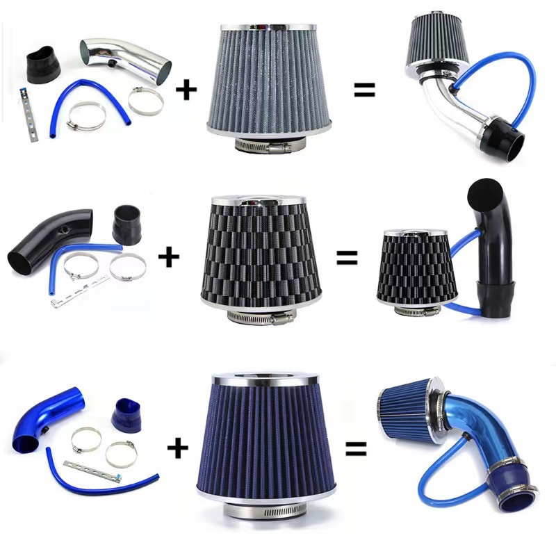 Car Performance Air Intake Filter Induction Pipe System 76Mm Air Filter ...