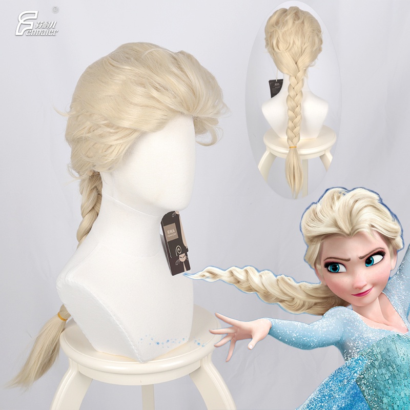 Anime bentuk tocang kuning air Adas Rambut palsu anime Elsa Princess ...