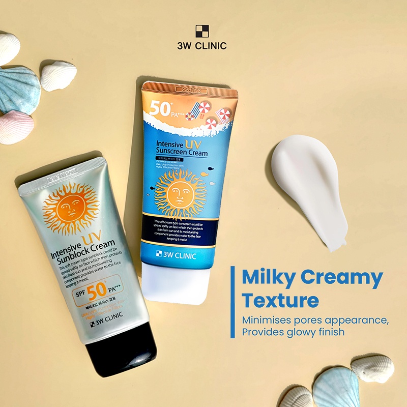 3W CLINIC Sunscreen Sunblock Intensive UV Cream Sunblock SPF50+ PA ...