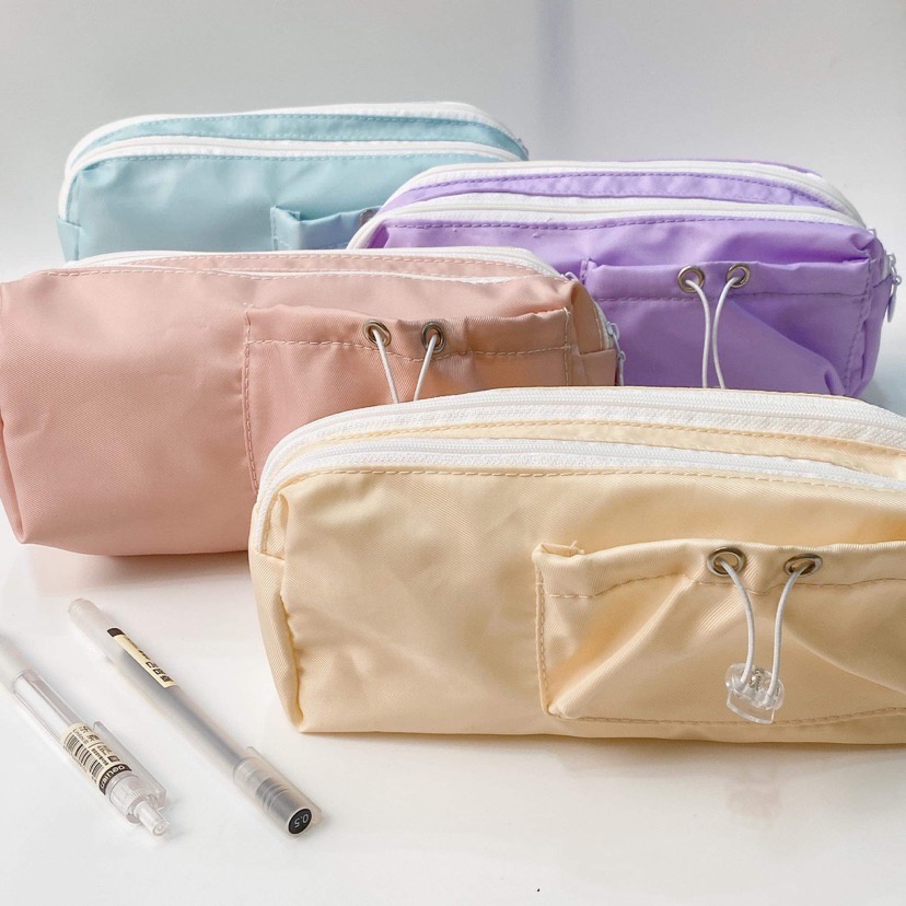 Pastel Waterproof Pen Box with 2 Large Compartments - Multi-compartment ...
